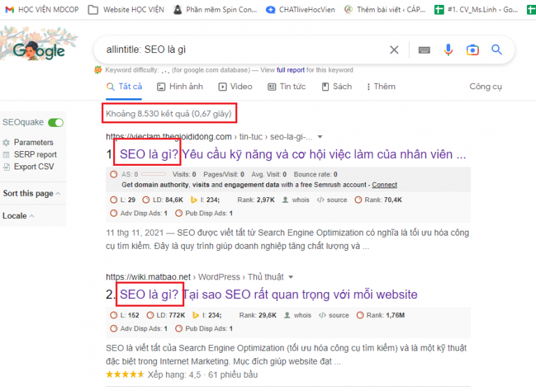 Allintitle là gì? Vai trò và cách sử dụng Allintitle để phân tích từ khóa SEO | Học Viện MDCop